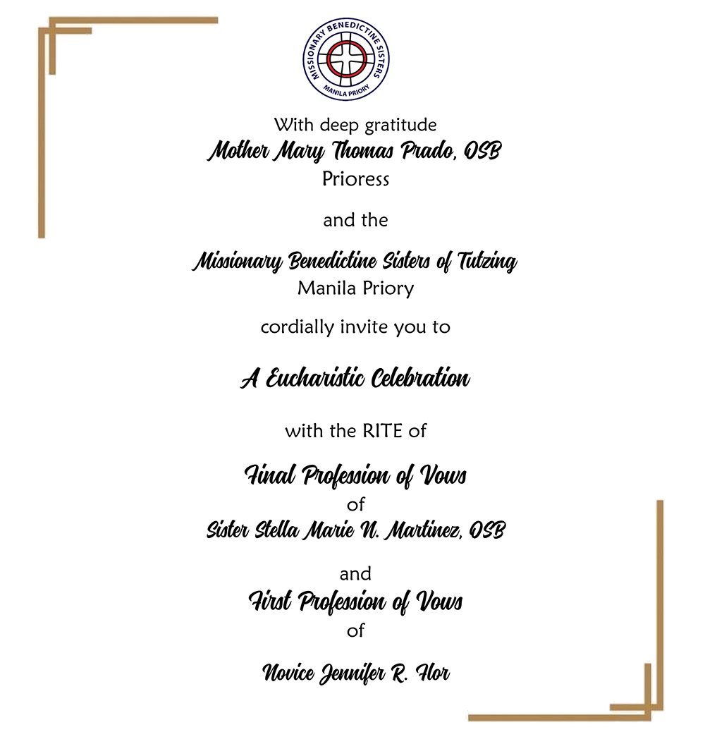 Pray for First and Final Profession in Manila – ROME